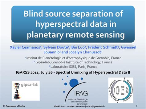 Pdf Blind Source Separation Of Hyperspectral Data In Planetary Remote