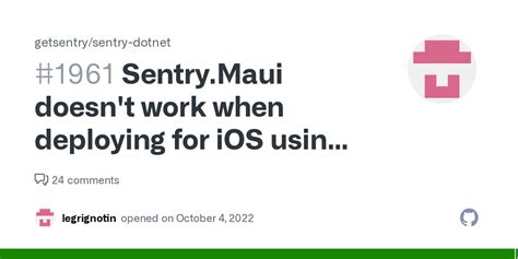 Sentrymaui Doesnt Work When Deploying For Ios Using Hot Restart