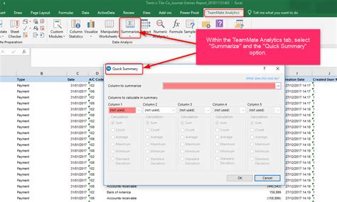 Teammate Analytics Journal Entry Count By Account Validis Support
