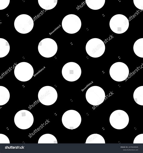 Polka Dots Seamless Pattern Black White Stock Vector Royalty Free