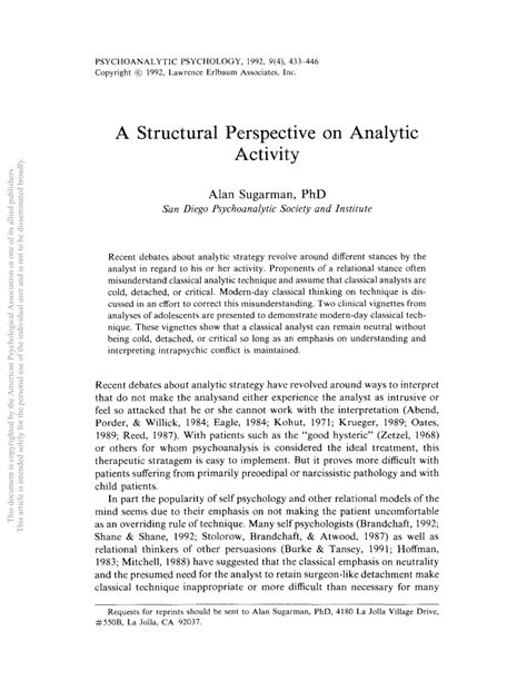 A Structural Perspective On Analytic Activity Request Pdf
