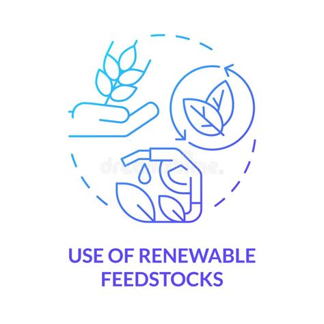 Renewable Feedstocks Use Blue Gradient Concept Icon Stock Vector