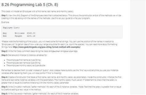 Solved Programming Lab Ch This Class Will Model Chegg Com