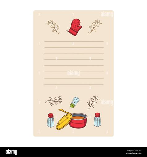 Cookbook Template Kitchen Utensils Vector Illustration Cookbook