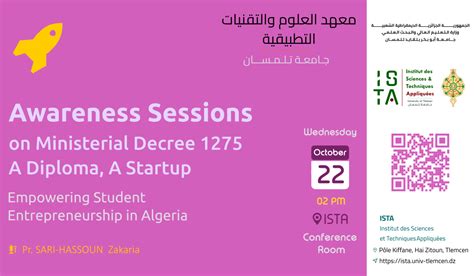 Séance De Sensibilisation Sur Le Décret Ministériel 1275 Université
