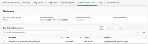 Set Up Notifications For Amazon Rds Pending Maintenance Actions Aws