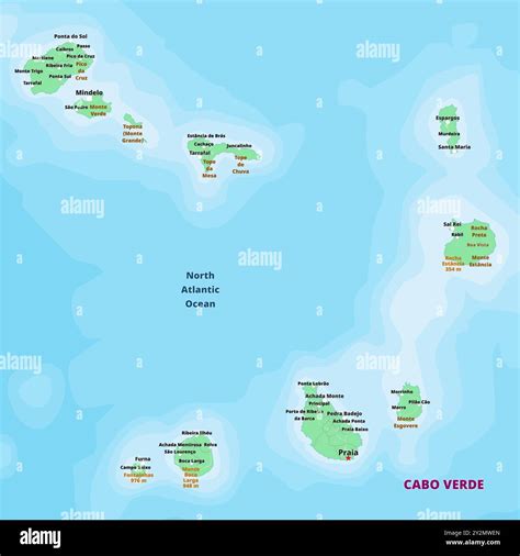 Cape Verde Vector Outline Map Stock Vector Images Alamy