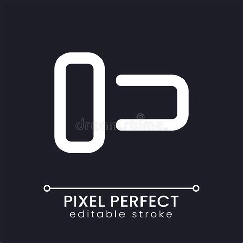 Switch Off Pixel Perfect White Linear Ui Icon For Dark Theme Stock