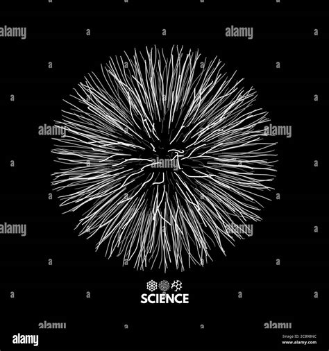 3d Abstract Sphere Array With Dynamic Particles Modern Science And Technology Element Vector