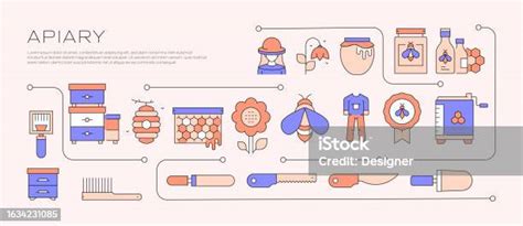 웹 페이지 헤드라인 브로셔 연례 보고서 및 책 표지를 위한 Apiary 관련 배너 디자인 벌집에 대한 스톡 벡터 아트 및 기타 이미지 Istock