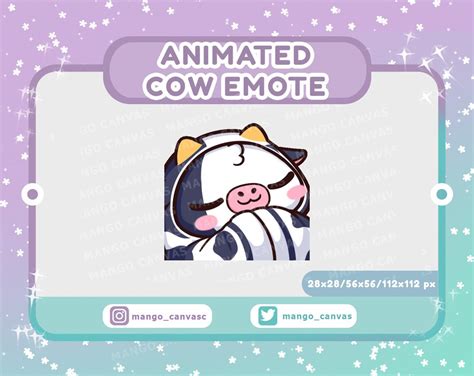 Animated Cow Emote Cozy Emote Etsy