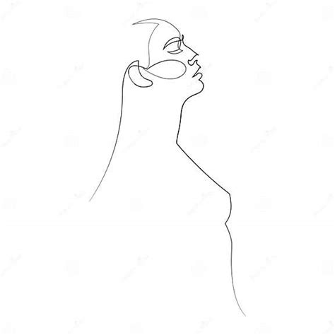 Side View Of A Young Nude Woman One Line Drawing Hand Drawn Vector