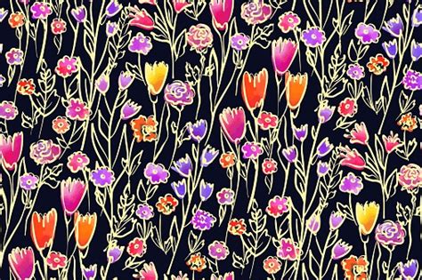 꽃과 잎이 다른 플로럴 원활한 패턴 식물 학적 일러스트 핸드 그린 섬유 프린트 직물 스와트 포장지 개화기에 대한 스톡 벡터 아트 및 기타 이미지 Istock