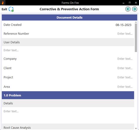 Corrective Action Form Template