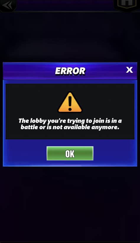 I Get This Error Every Time I Try To Join A Global Boss Battle Lobby