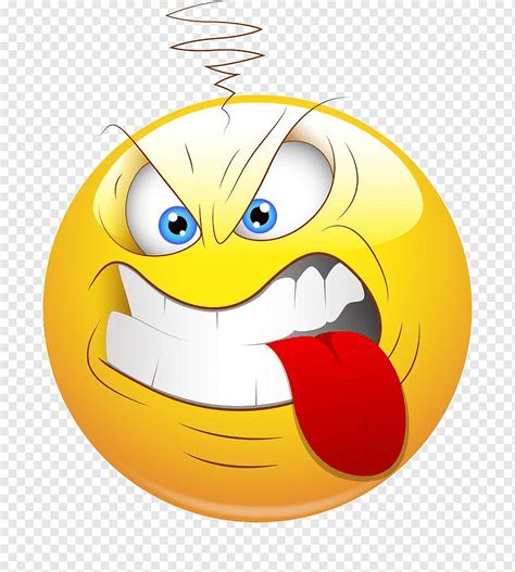 화난 이모티콘 그림 웃는 얼굴 침략 화가 혀를 물다 얼굴 사람들 스마일 Png Pngwing