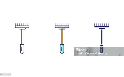 갈퀴 흰색 배경에 격리된 농업 도구 라인 아이콘 벡터 일러스트 레이 션 가정 생활에 대한 스톡 벡터 아트 및 기타 이미지 가정 생활 갈퀴 계절 Istock