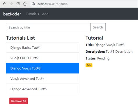 Django Vuejs Crud App With Django Rest Framework Bezkoder