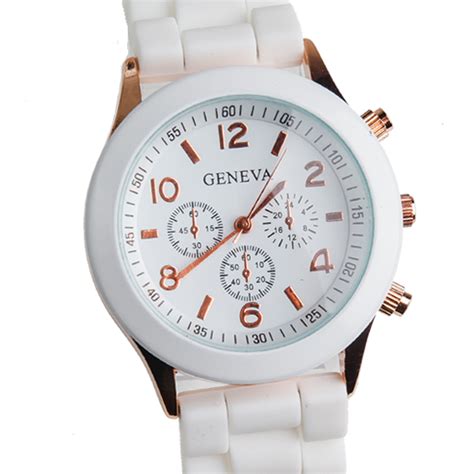 Красивые женские наручные часы Geneva белые купить в СПБ