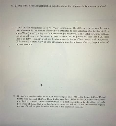 Solved 10 2 ﻿pts ﻿what Does A Randomization