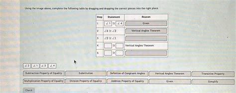 Solved Using The Image Above Complete The Following Table By Dragging And Dropping The Correct