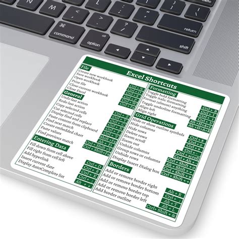 Excel Shortcuts Sticker Pc Excel Shortcuts Excel Etsy