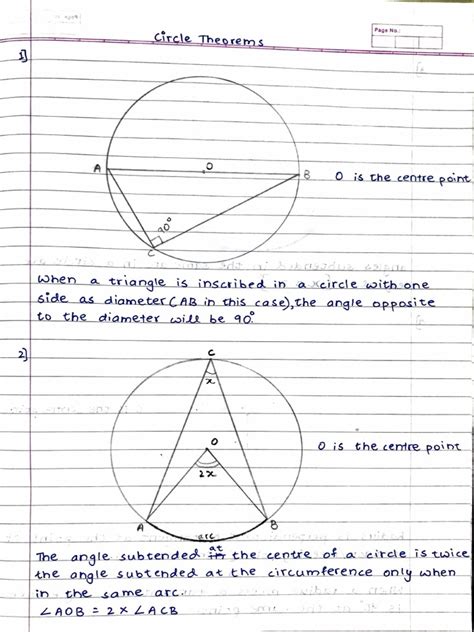 Circle Theorems Notes Pdf
