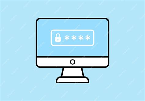 Premium Vector Password Locked Computer Illustration