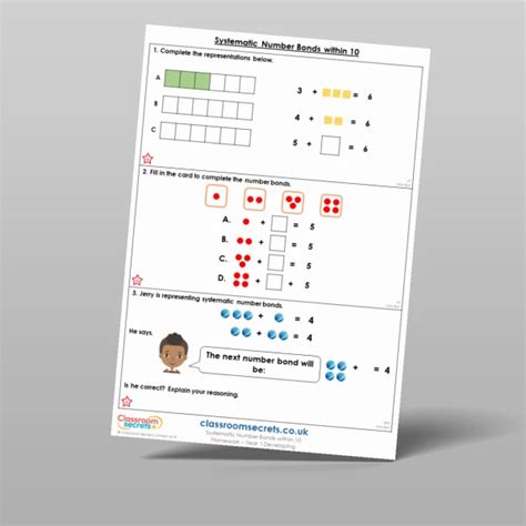 Year 1 Systematic Number Bonds Within 10 Homework Resource Classroom Secrets