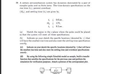 A Certain Servomechanism System Has Dynamics Chegg