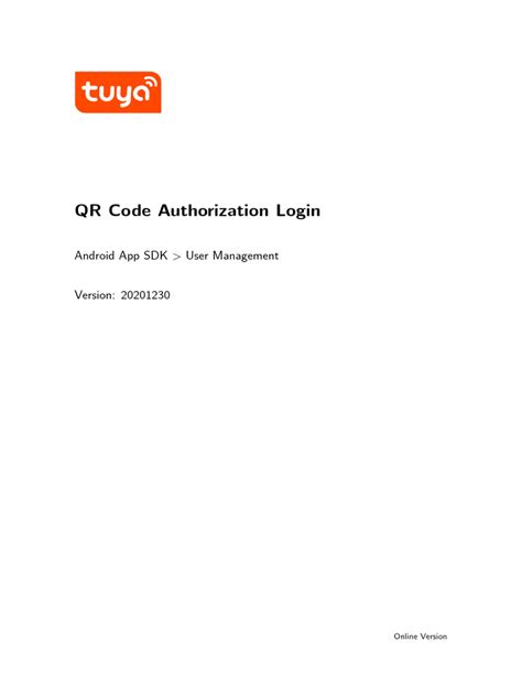 qr code authorization login tuya smart app development pdf qr code callback computer
