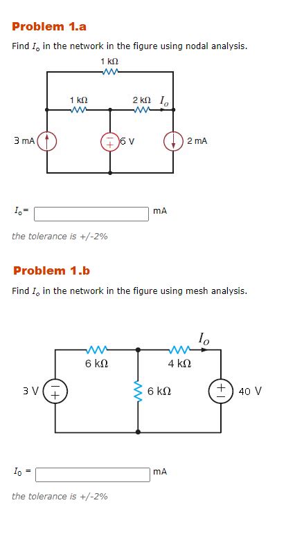 solved find io in the network in the figure using nodal and