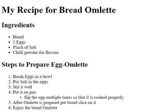 How To Create Ordered And Unordered List On Html Rhtmlbasics