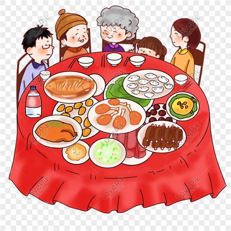 중국 설날 저녁 식사 Png 일러스트 무료 다운로드 Lovepik