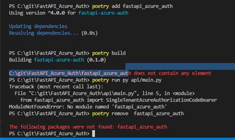 Poetry Add Fastapiazureauth Does Not Add The Package · Issue 126 · Intilityfastapi Azure