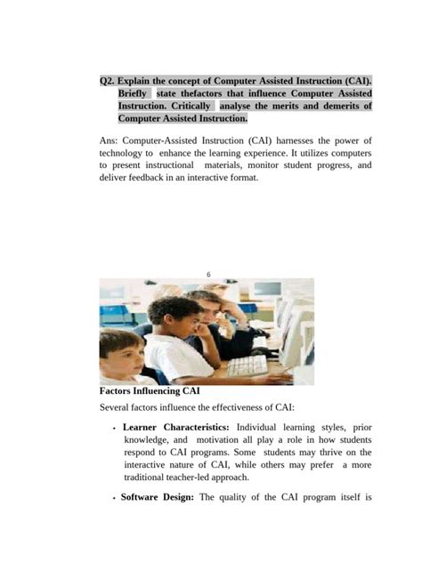 Computer Assisted Instruction Cai Pdf Educational Technology Career And Growth