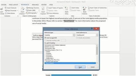 How To Use Cross References In Word 2013