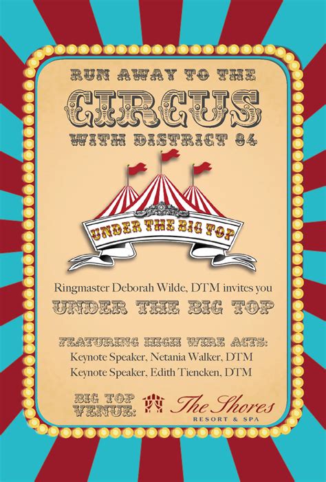 look under the big top program book toastmasters district 84