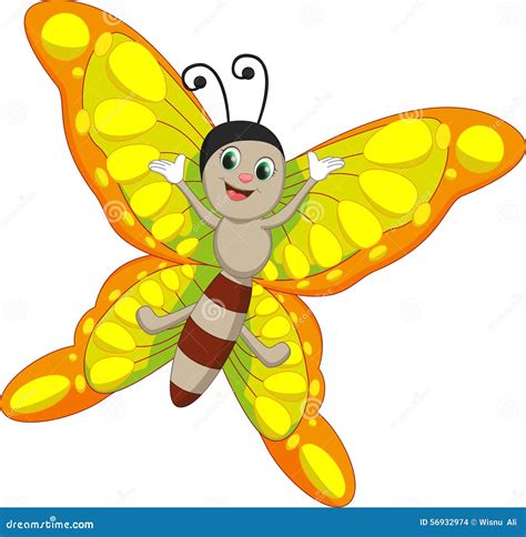 Cute Butterfly Cartoon Stock Vector Illustration Of Adorable 56932974