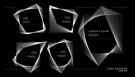 Square Abstract Line Border Design Template Blended Lines Frame Design Vector 18849171 Vector
