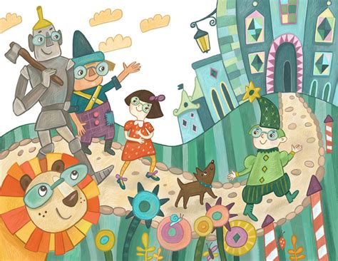 Иллюстрация Волшебник Изумрудного города в стиле детский