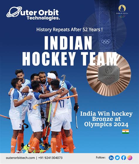 Indianhockey Bronzemedal Teamindia Outerorbittech Outer Orbit Technologies Pvt Ltd