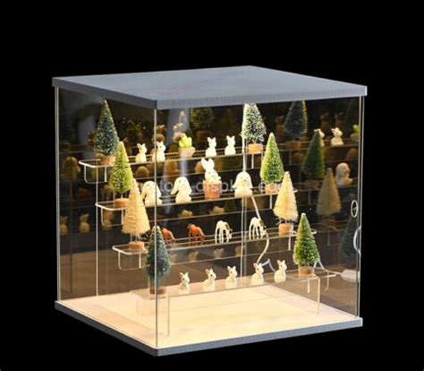 Custom Acrylic Display Case With LED Light Tier Dustproof