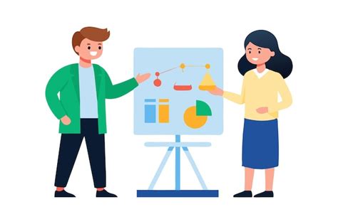 Two Professionals Presenting A Business Strategy With Charts And Graphs