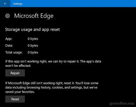 How To Reset Or Repair Microsoft Edge Web Browser In Windows 10 1709