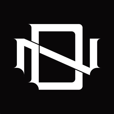 Nd Logo Monogram With Vintage Overlapping Linked Style Design Template