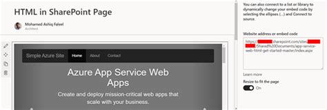 Hosting Static Html Content In Sharepoint Online Site And Azure Mohamed