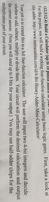 Solved For This Project You Will Build A Working Chegg