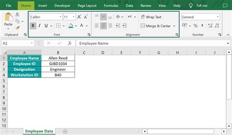 Excel Spreadsheet Screen Components How To Use And Format