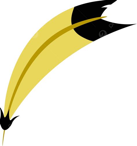 A Yellow Feathervector Or Color Illustration Ancient Letter Drawing